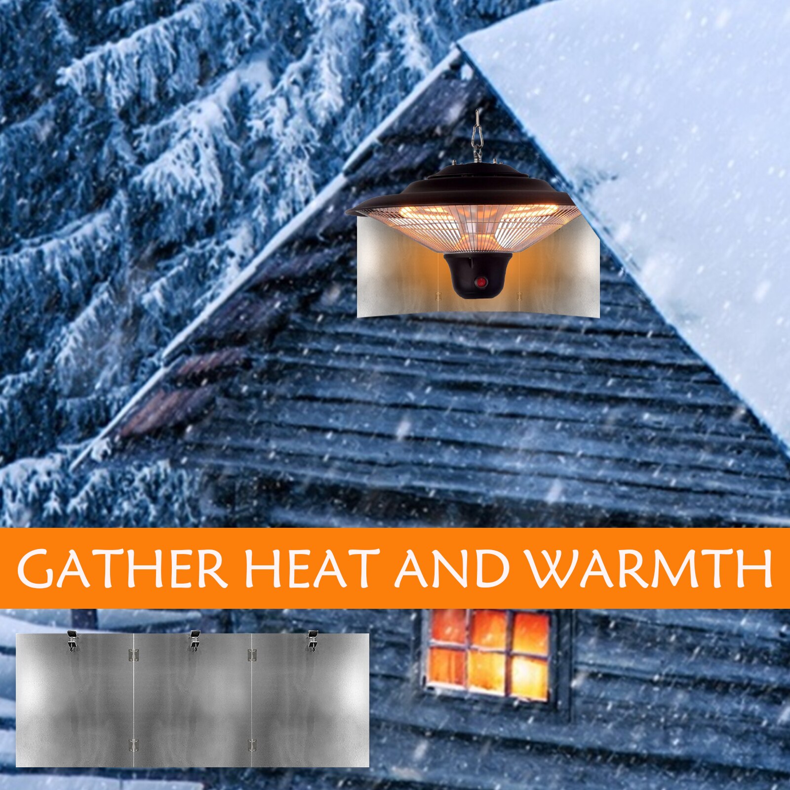 Hanging Courtyard Heater Reflector Hood Patio Outd... – Vicedeal