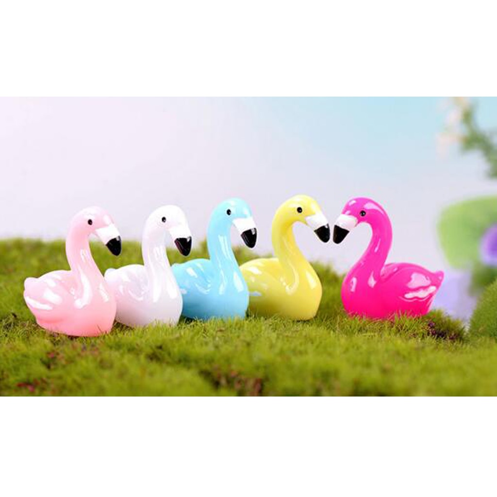 5Pcs Leuke Miniatuur Resin Mini Flamingo Poppenhui... – Grandado