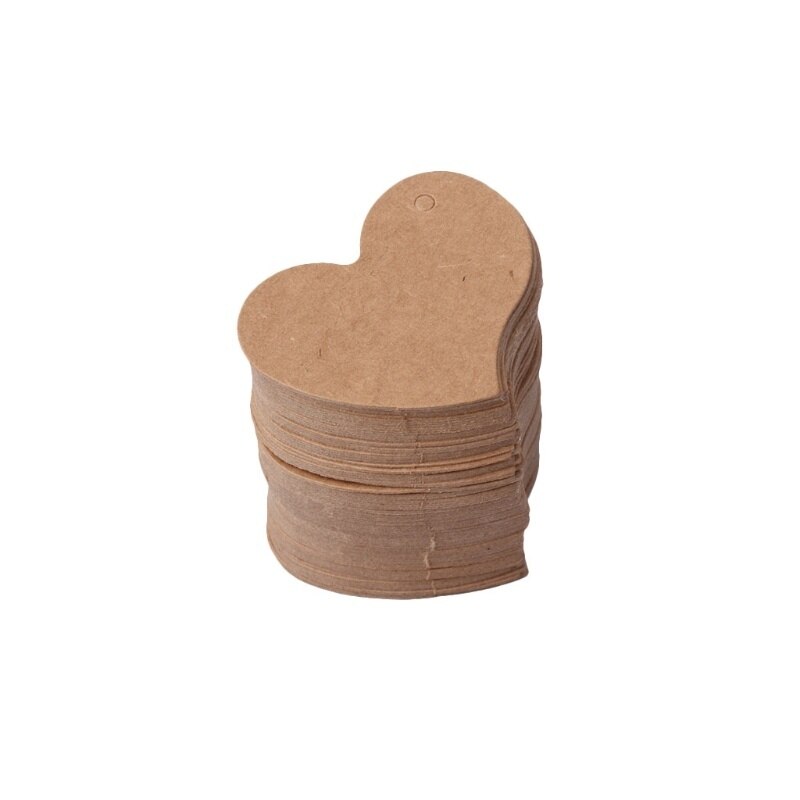 100Pcs Heart Shape Blank Kraft Paper Card Tag Labe... – Grandado