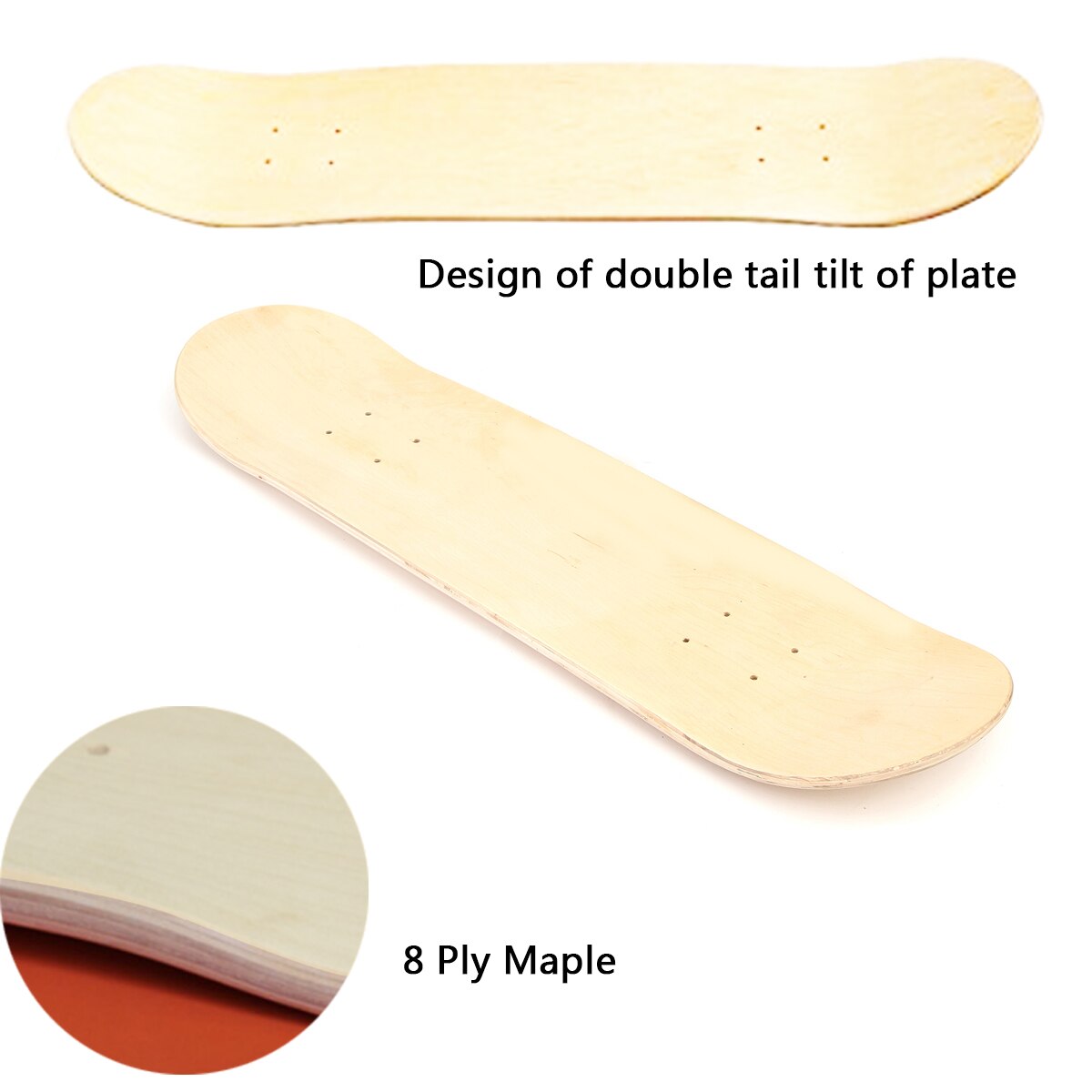 8inch 8-Layer Maple Blank Double Concave Skateboar... – Grandado