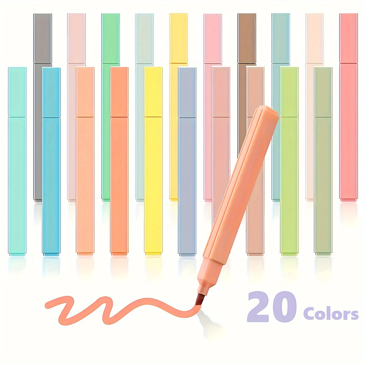 12/20 Colors Aesthetic Highlighters Set – No Bleed... – Grandado