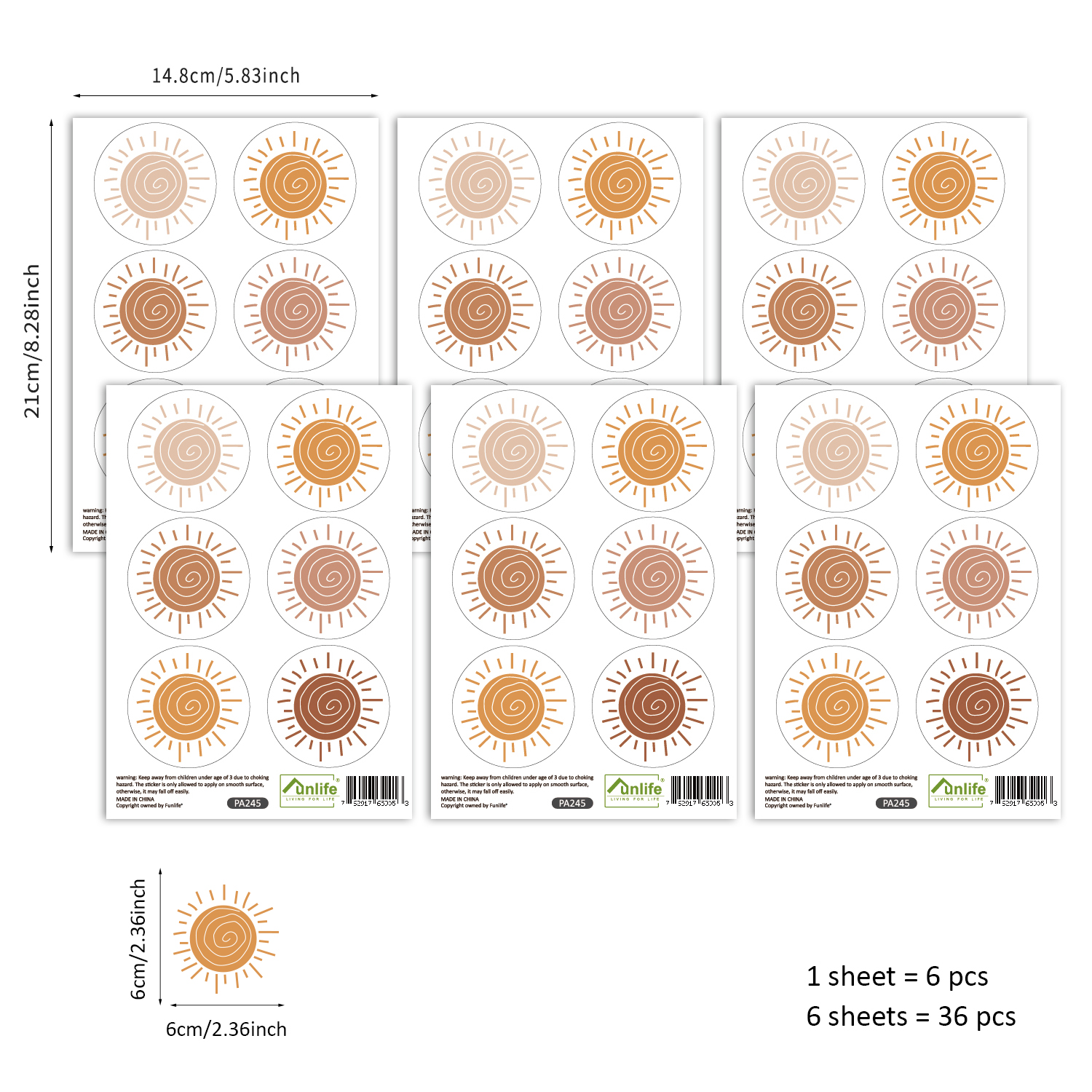 Funlife®Boho Zon Muurstickers Behang Meisjes Jonge... – Vicedeal