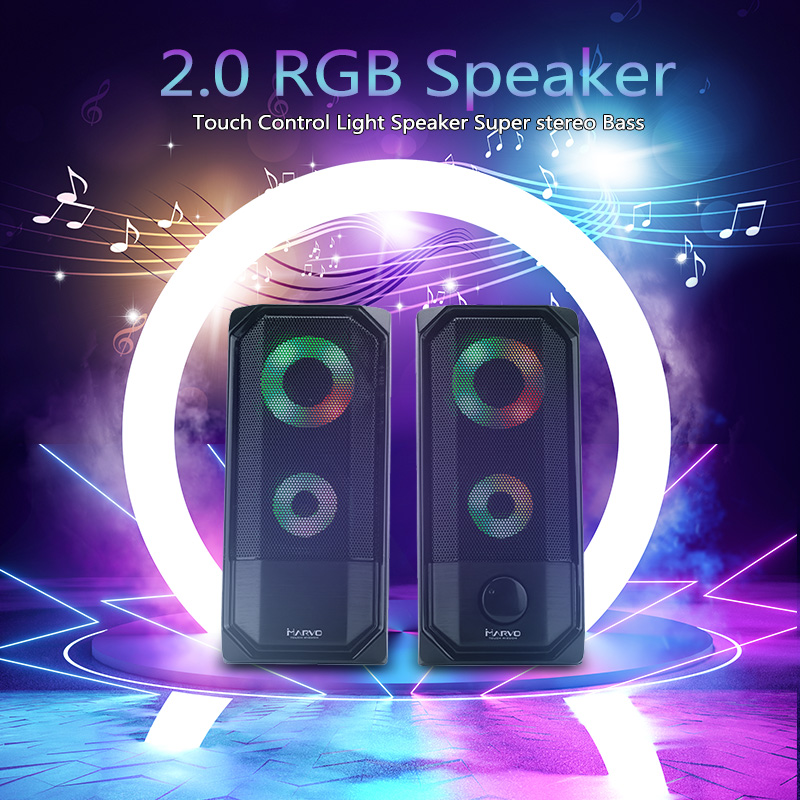 2.0RGB Computer Speaker Touch Control Light Speake... – Grandado