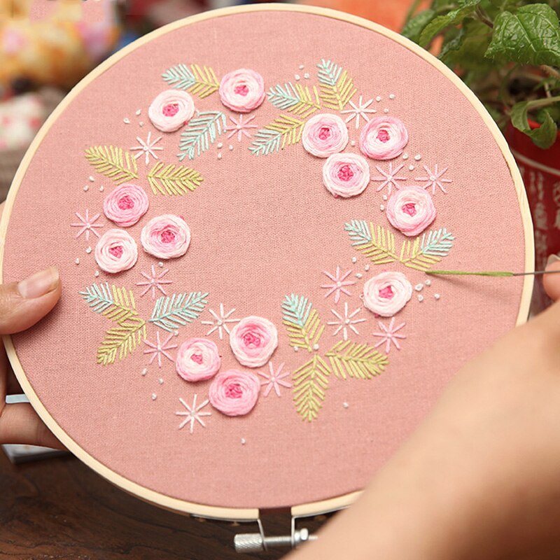 Easy Flower Printed DIY Embroidery Kit with Hoop N... – Grandado