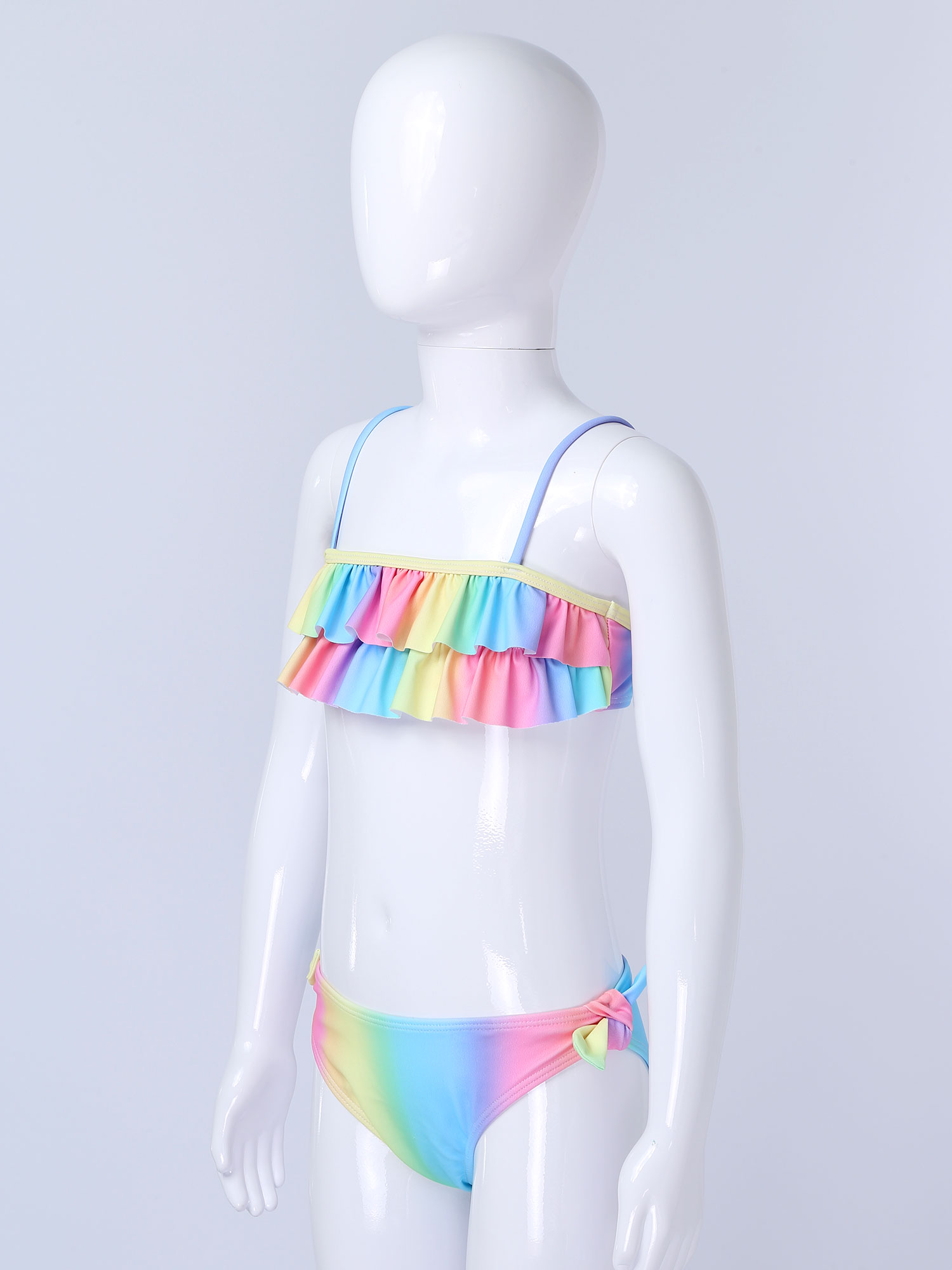 Kids Girl Two Piece Gradient Color Swimwear Spaghe... – Grandado