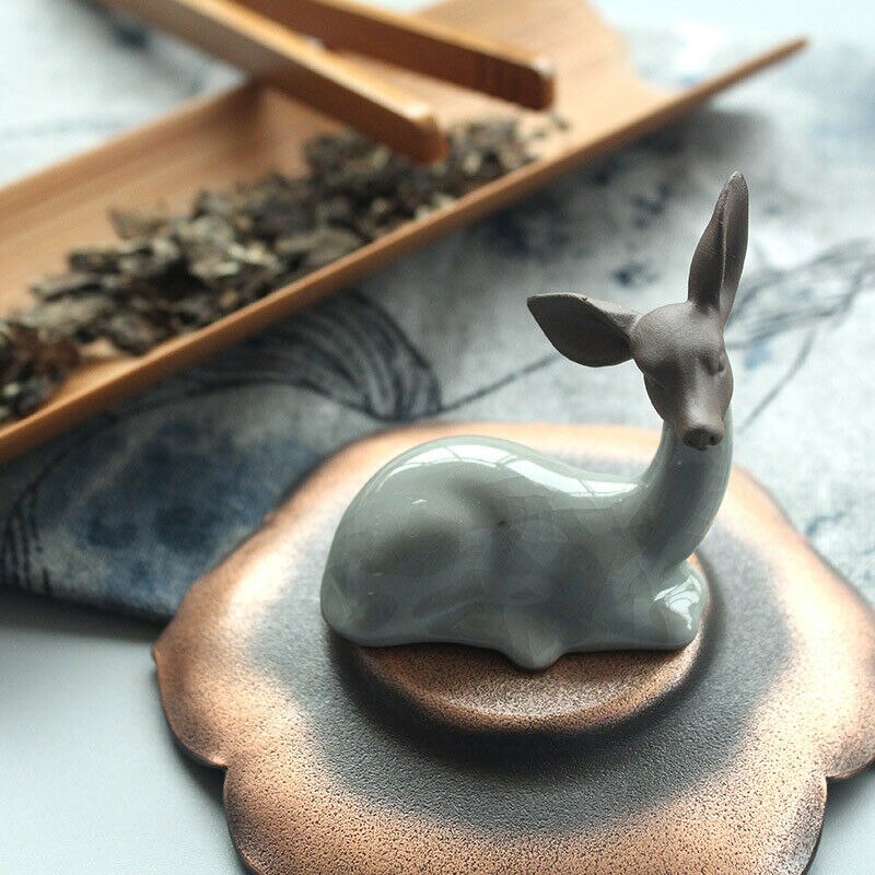 A Pair of Lovely Small Deer Tea Pet Ru Kiln Purple... – Grandado