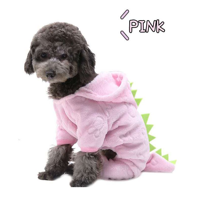 Dog Clothing For Pets Coral Hair Dinosaur Turn Int... – Grandado