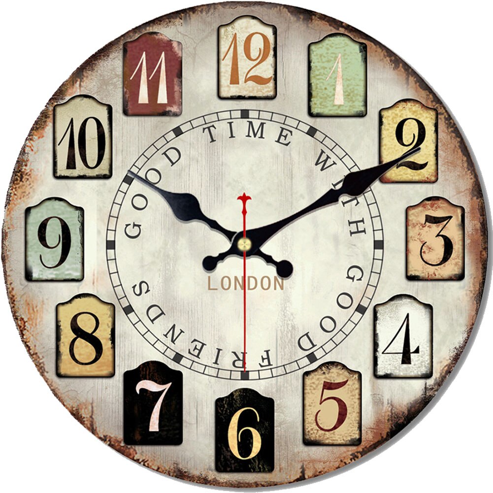 Wall Clock Gray with Big Arab Numbers 14 Inch Non ... – Grandado