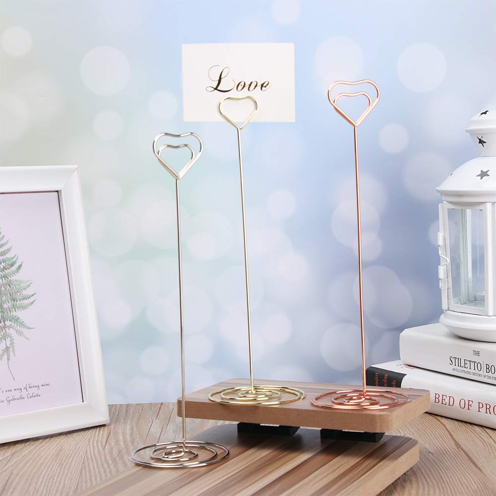 220Mm Plaats Kaart Klemmen Stand Metallic Rose Gouden Hart Vorm Foto ...