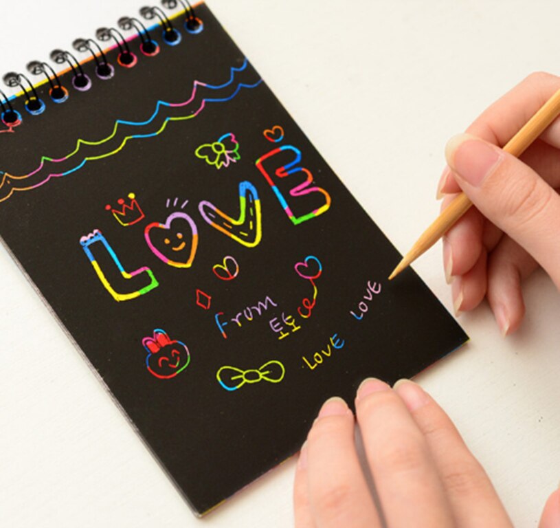 Magic Drawing Book DIY Scratch Notebook Black Card... – Grandado