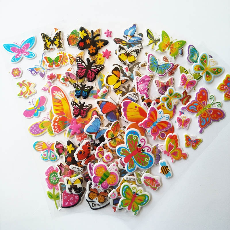6pcs/lot Butterfly Stickers Kids Toys Cartoon 3D S... – Grandado