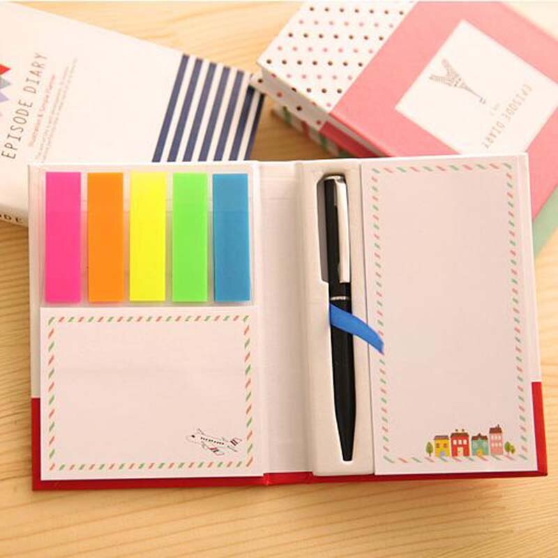 1pc Mini Hardcover Sticky Combination Notebook wit... – Grandado