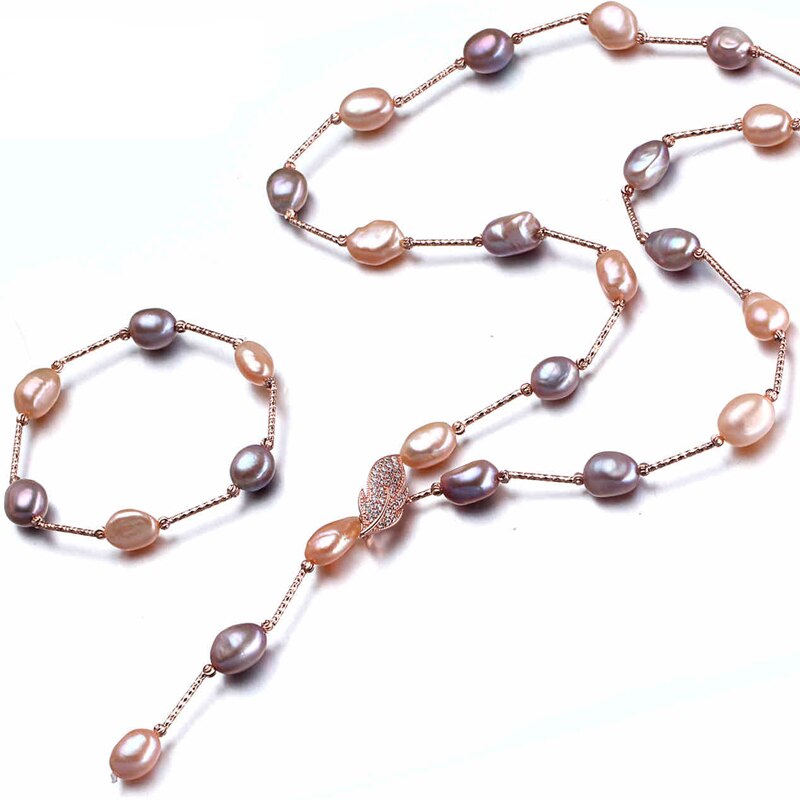 Barocke Perle Schmuck Sets 9-10mm Multicolor Süßwa... – Vicedeal