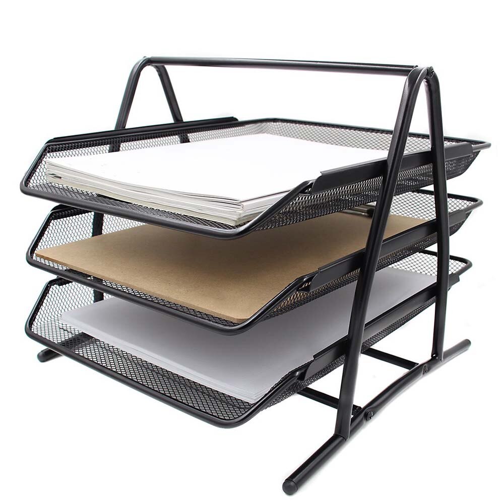3-Tier Metal Mesh Letter Paper Document Foolscap T... – Grandado