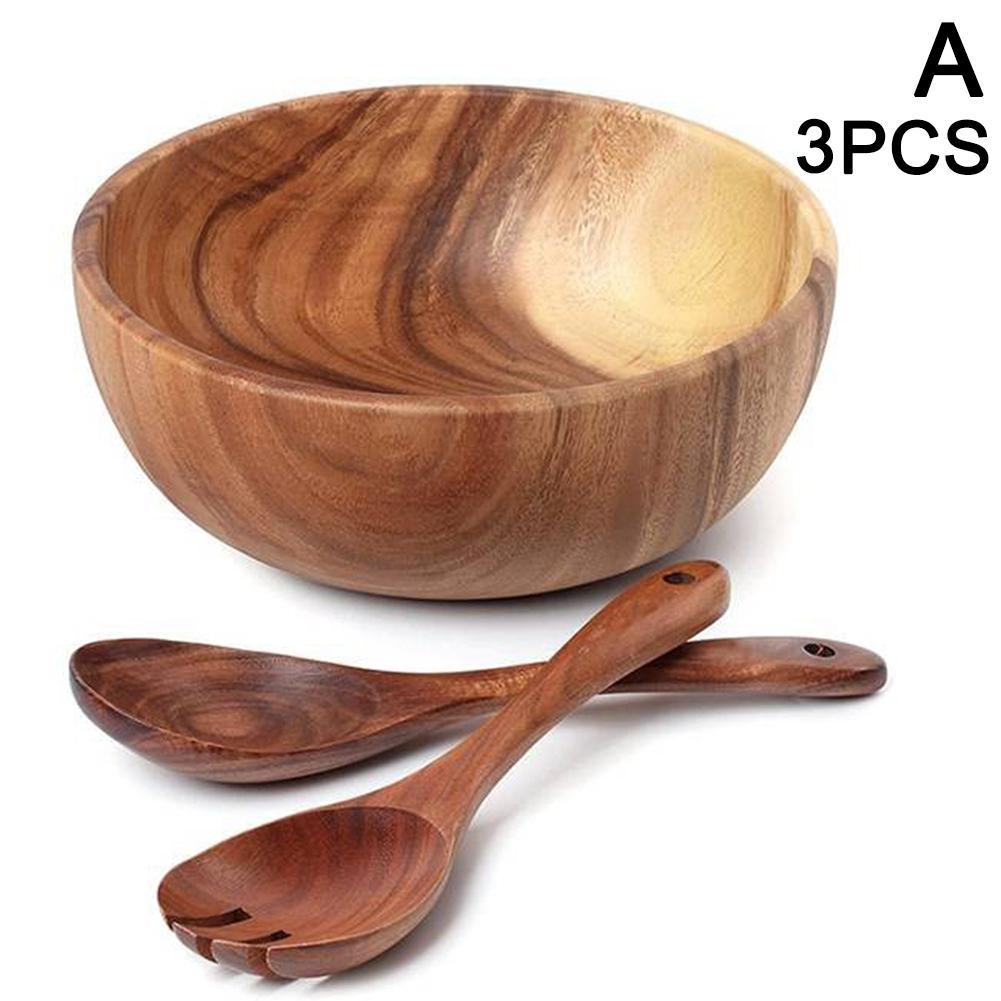 Wooden Salad Spoon Fork Large Serving Spoon Set Sa... – Vicedeal
