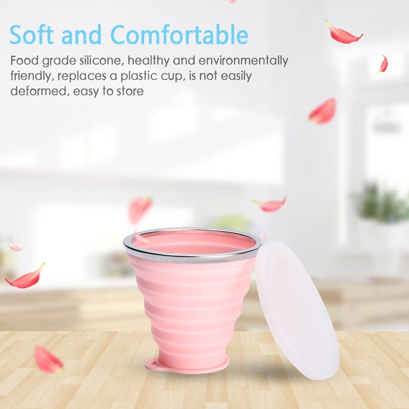 Folding Cups 180ml Food Grade Water Cup Travel Sil... – Vicedeal