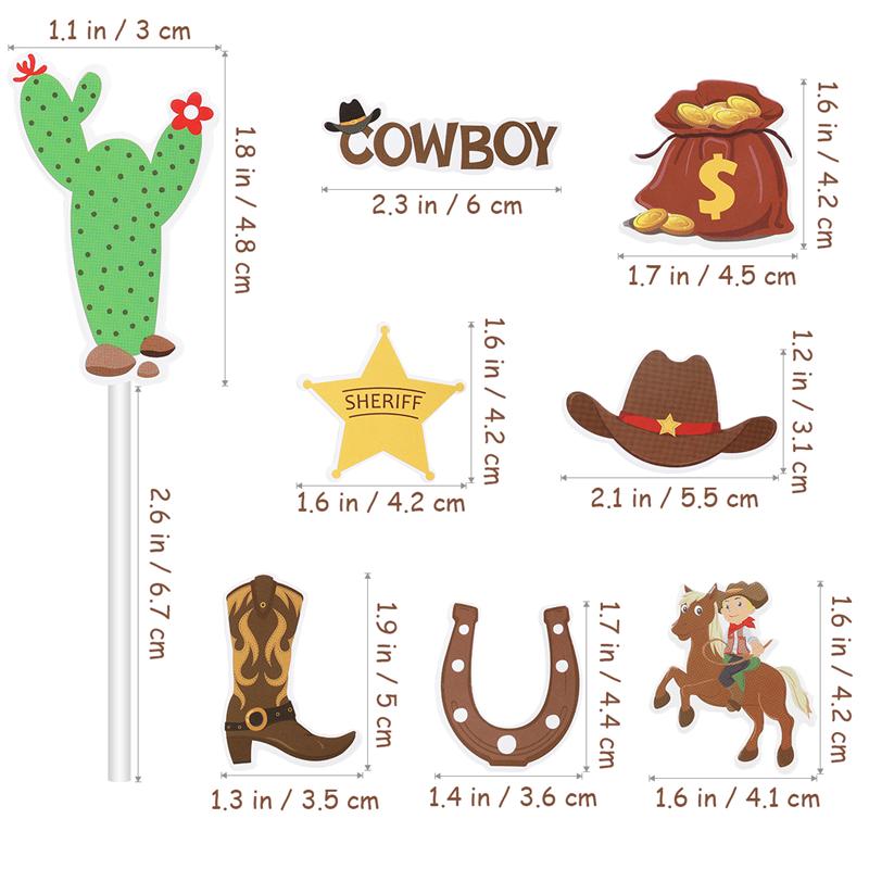 72PCS Cowboy Theme Cupcake Toppers Western Style P... – Vicedeal