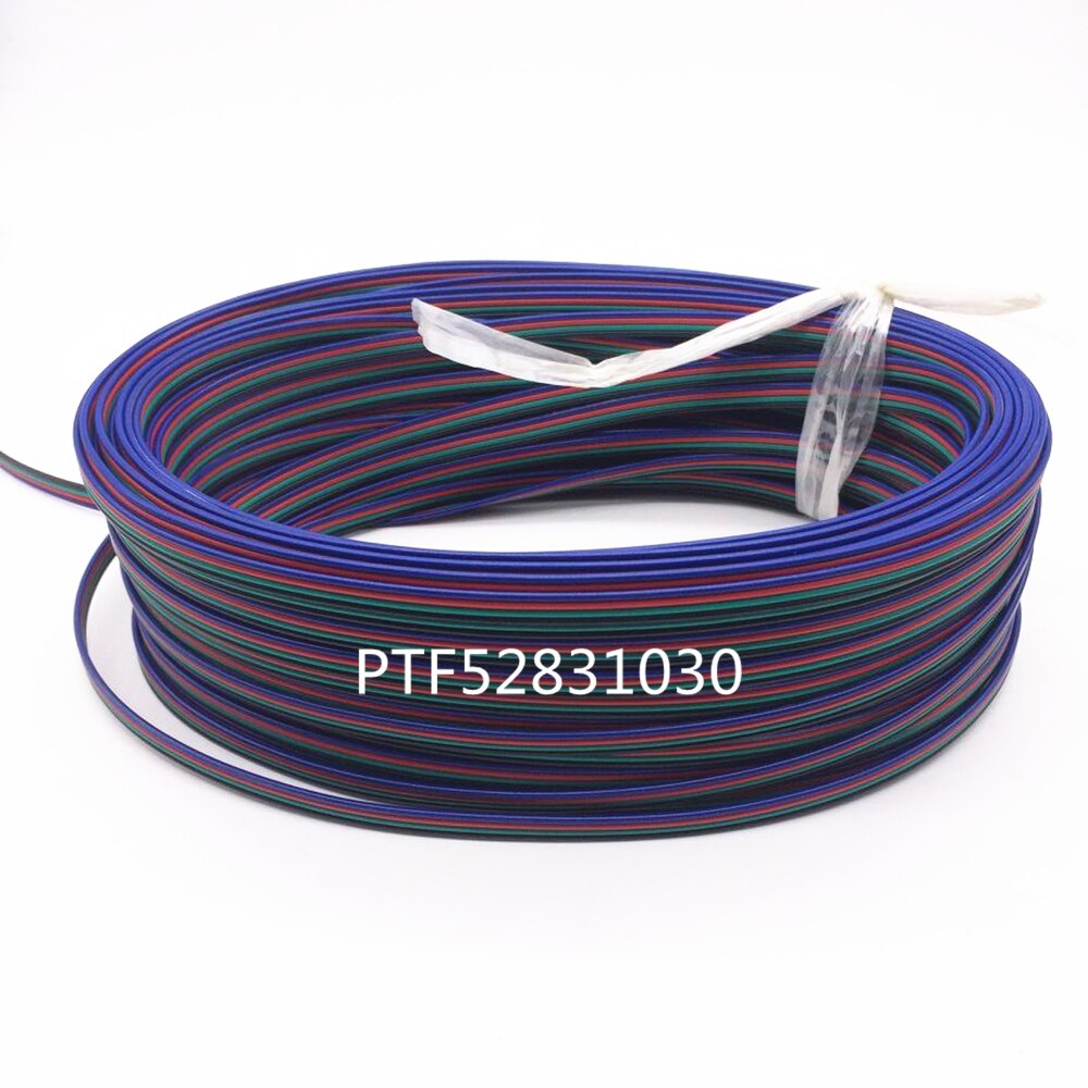5M/10M/20M/roll 4 Pin Extension RGB + Black Wire C... – Vicedeal