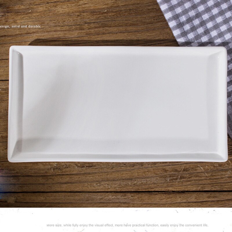 Pure white ceramic tray, rectangular fruit tray, t... – Grandado