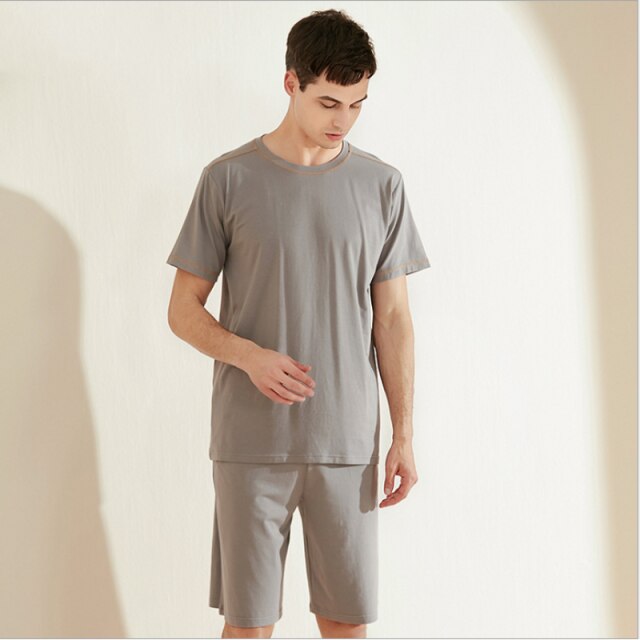 Zomer Mannen Modal Katoen Pyjama Sets Mannen Korte... – Vicedeal