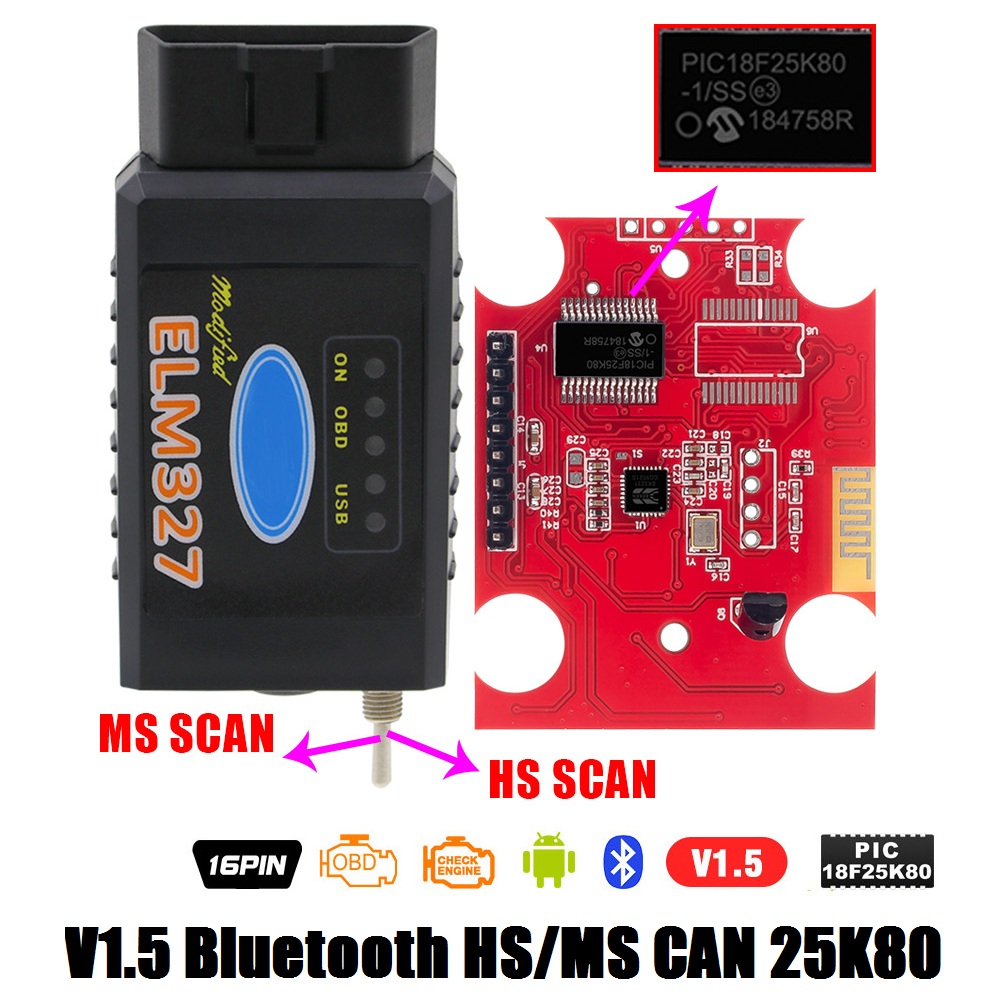 Car Diagnostic Scan Tool V1.5 PIC18F25K80 Bluetoot... – Grandado