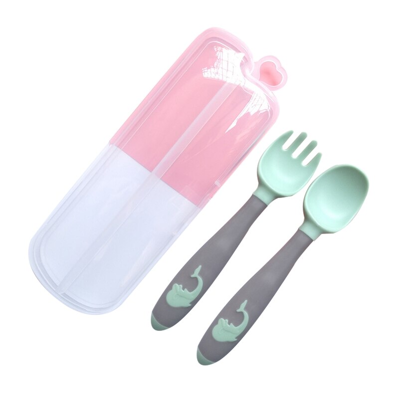 1 Set Baby Children Spoon Fork Set Soft Bendable S... – Vicedeal
