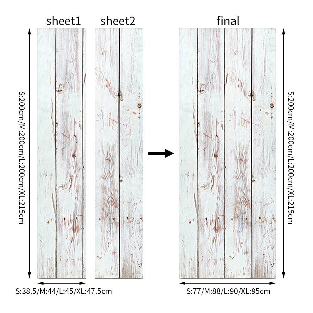 3D Door Sticker White Wood Texture Sticker, Bedroo... – Vicedeal