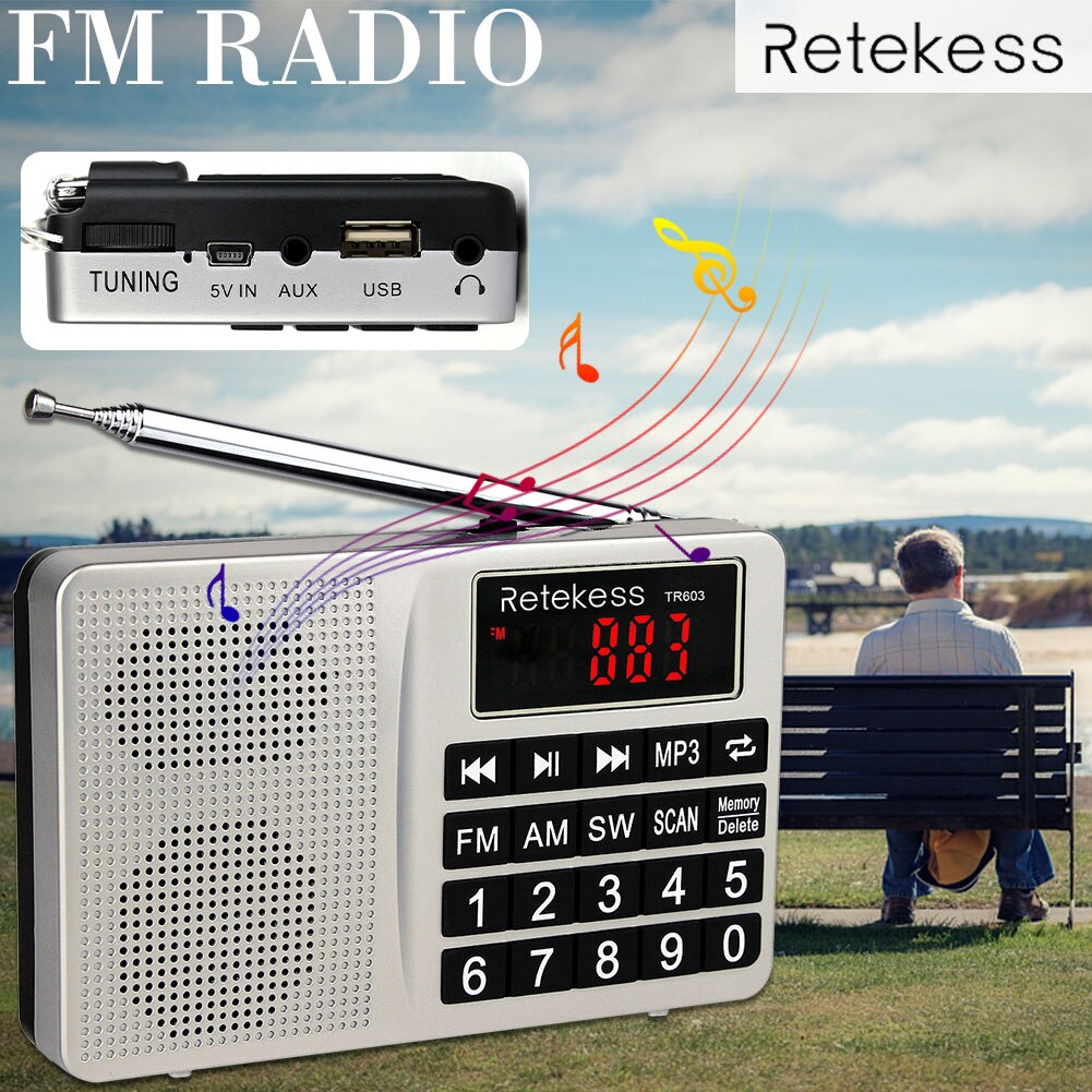 TR603 AM FM Radio Shortwave Transistor Digital Tun... – Grandado