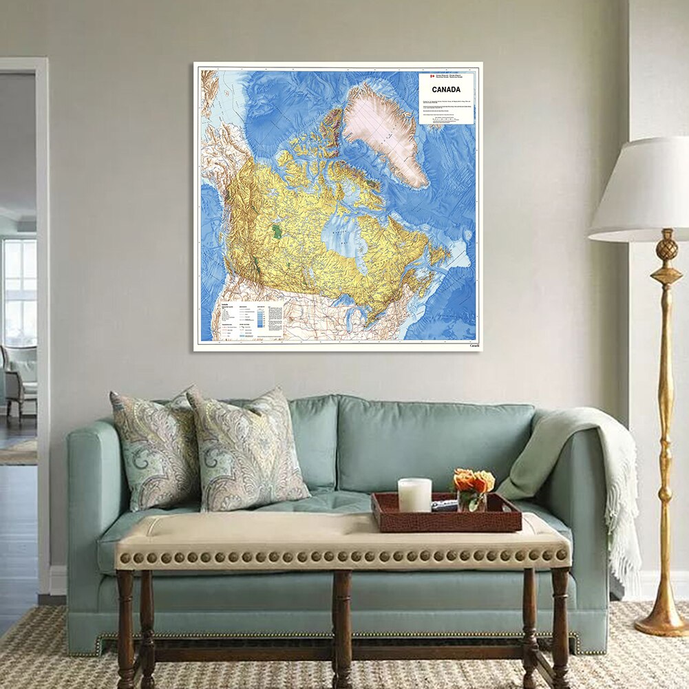 90*90cm Political Map of The Canada In 1983 Non-wo... – Vicedeal
