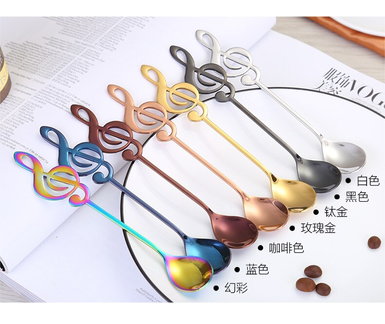 Stainless Steel Small Spoon Sub-Music Notes Coffee... – Grandado