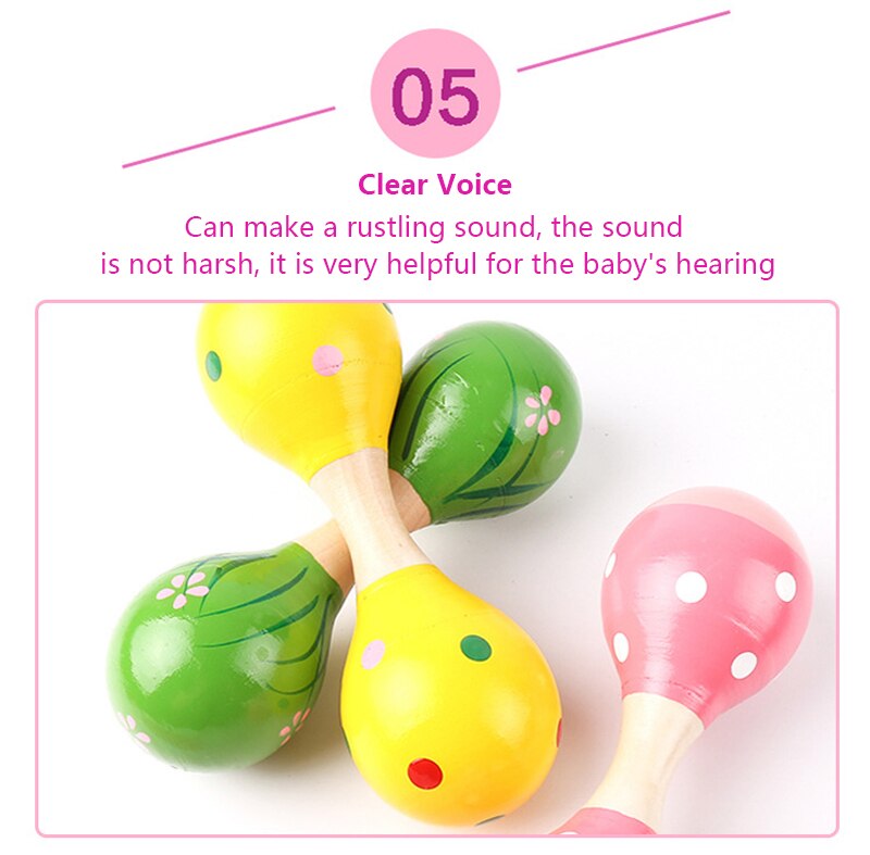 1pc Kid Baby Wooden Ball Toy Double Headed Sand Ma... – Grandado