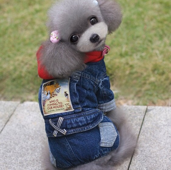 A204 Hond Jeans Hoodie Romper kleding Puppy hond w... – Vicedeal