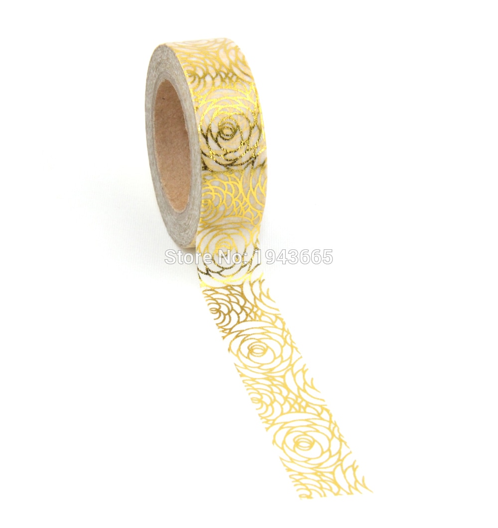 1PCS Glitter Gold Foil 10M Paper Washi Tapes Flowe... – Vicedeal