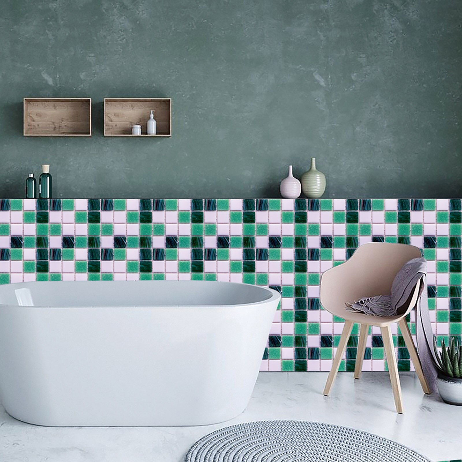 3 #10Pc 3d Zelfklevende Mozaïek Tegels 3d Diy Muur... – Grandado