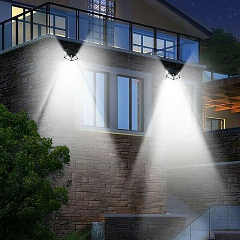 100 LEDs Solar Power PIR Motion Sensor Wall Securi... – Grandado