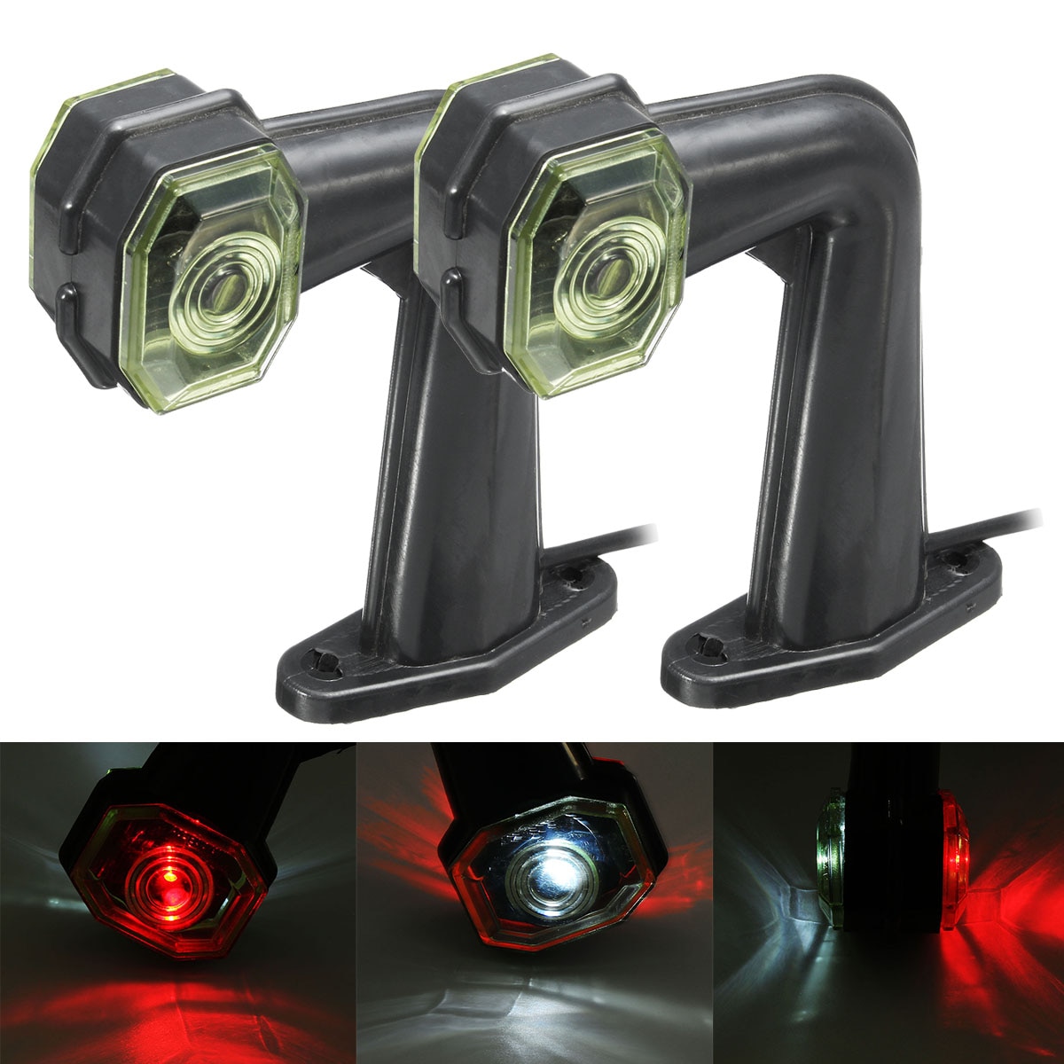 Pair 2 LED 24V Truck Elbow Side Marker Light Indic... – Vicedeal