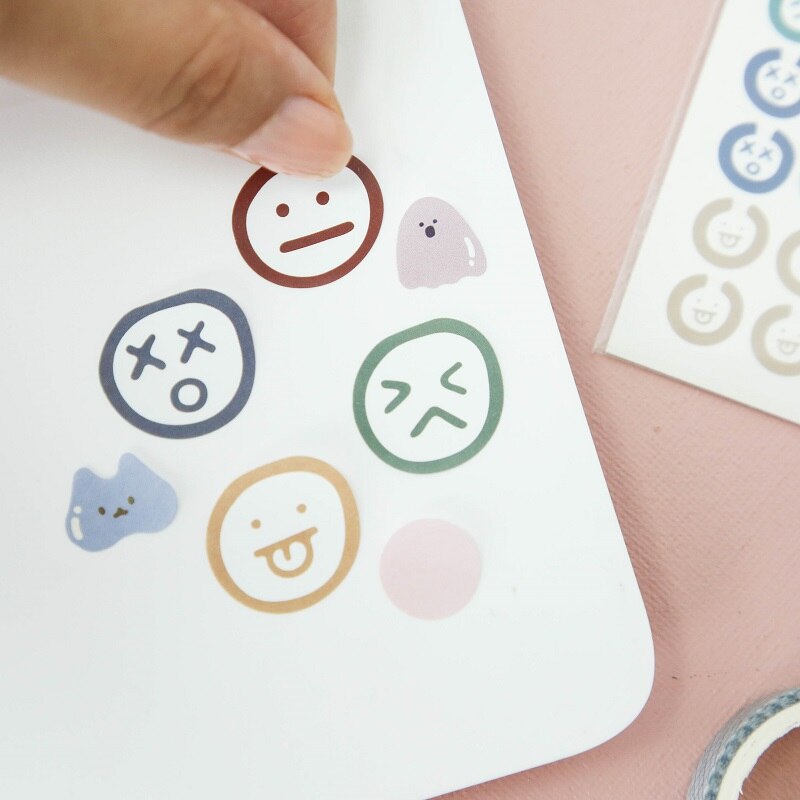 Kawaii cute colored paper stickers cute heart DIY ... – Grandado