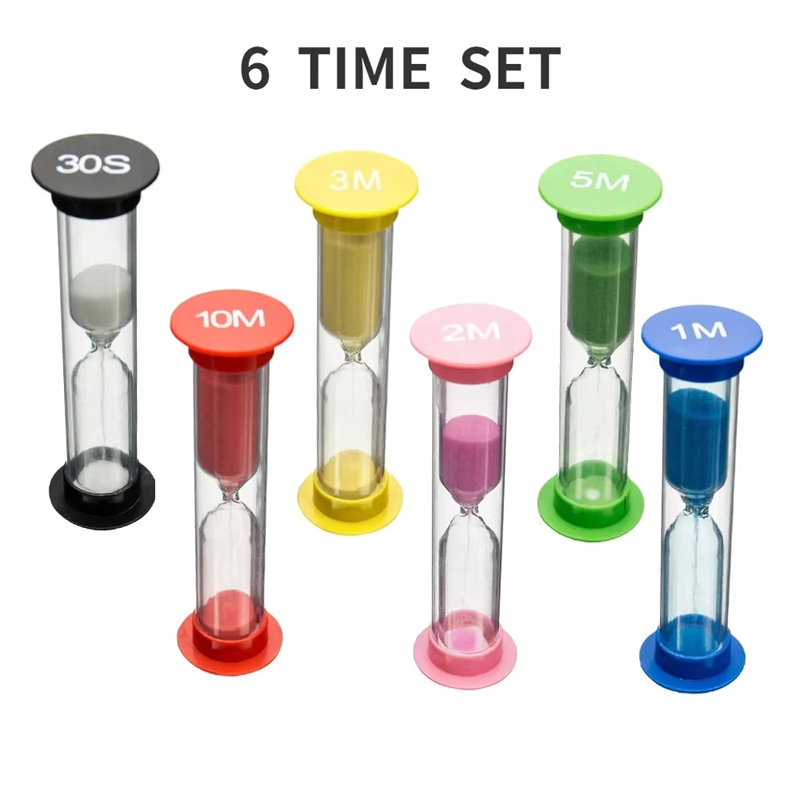 6Pcs 3-Minute Hourglass Colored Plastic Hourglass ... – Grandado