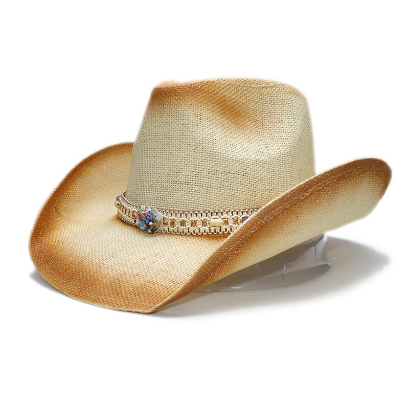Bohemia Stijl Raffia Strooien Cowboy Hoed - Brede ... – Grandado