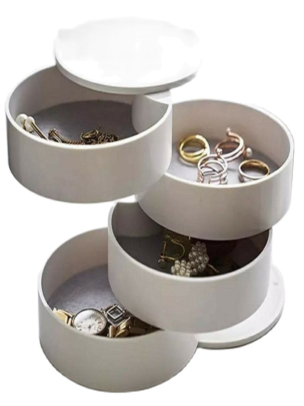 Luxury 4 Tiers Jewelry Organizer Storage Rotating ... – Grandado