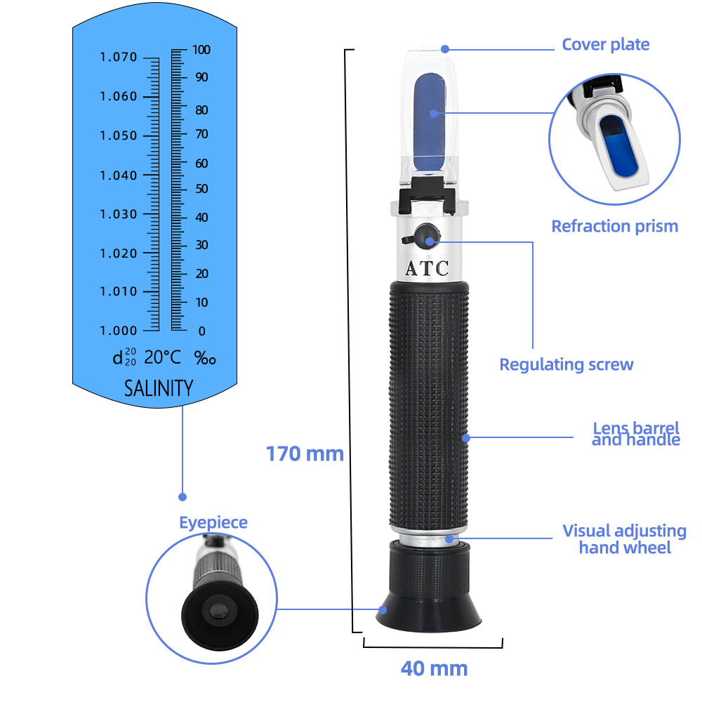 0-10% Salt Refractometer Portable Hand-held Salini... – Grandado
