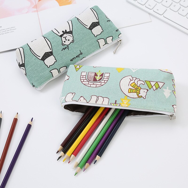 Cute Kawaii Flower Tree Pencil Cases Canvas Zipper... – Grandado