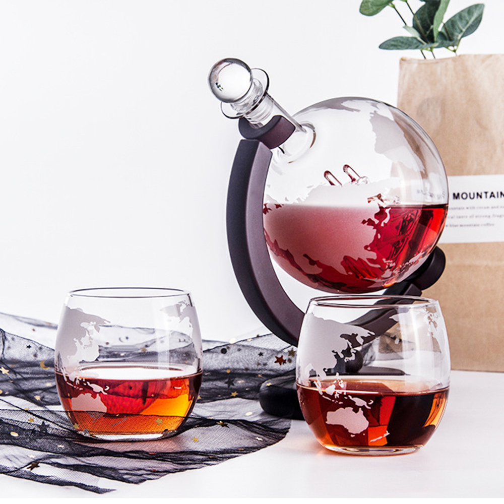 Kristall Glas Wein Flasche Wein Glas Set Globus Ro... – Grandado