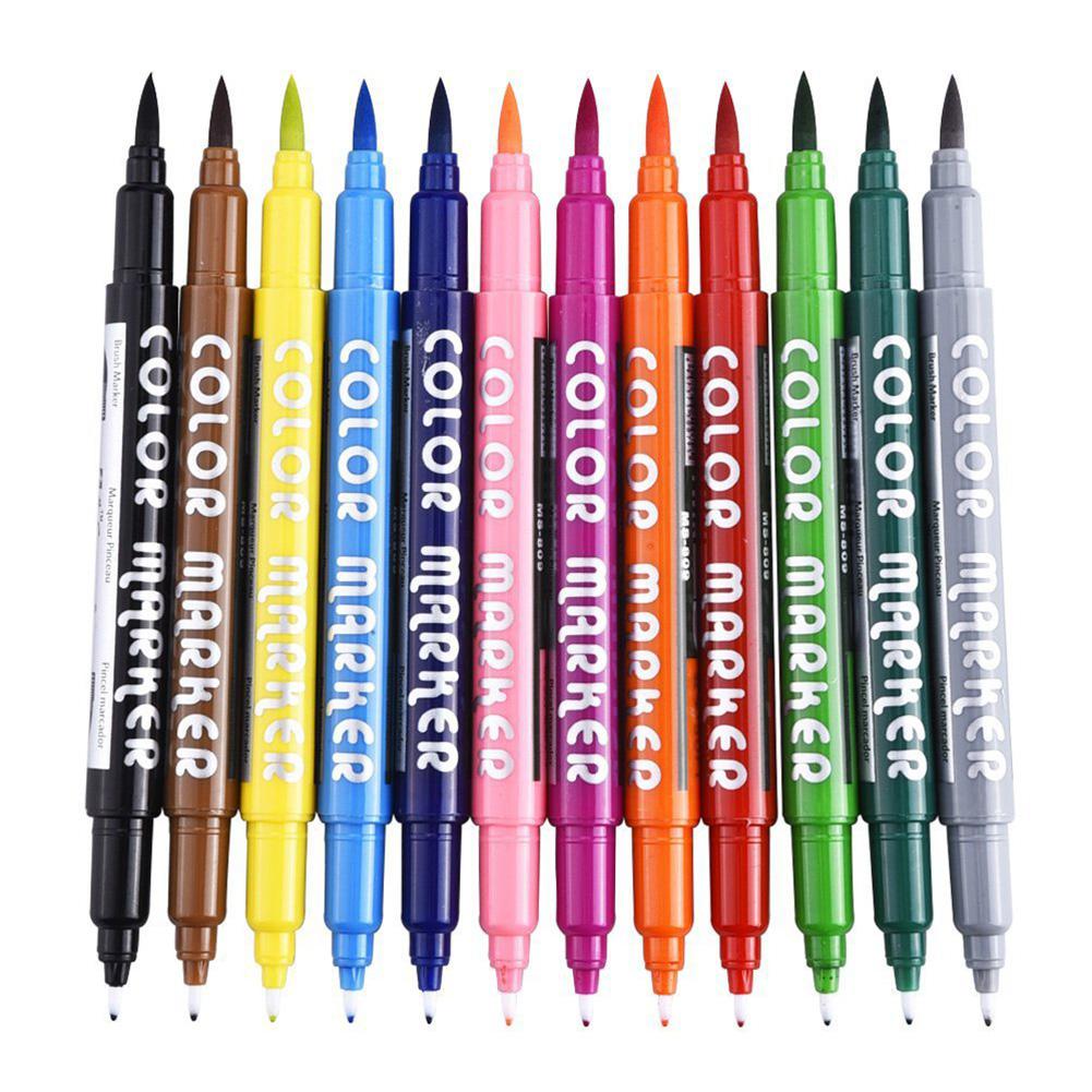 Adeeing 12 Colors Dual Color Marker Water Based Do... – Vicedeal