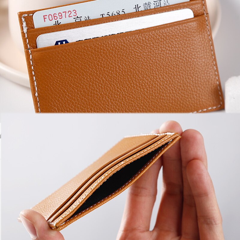 Leather ID Card Holder Women Men Credit Card Holde... – Grandado