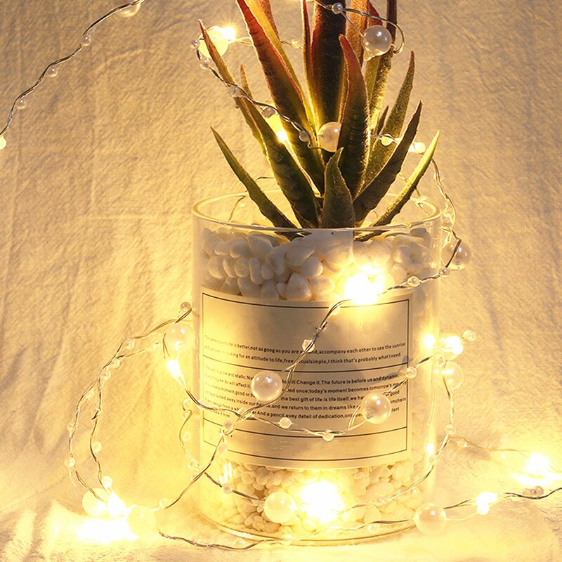 LED Fairy Lights Wire String Pearl Lights Battery ... – Grandado
