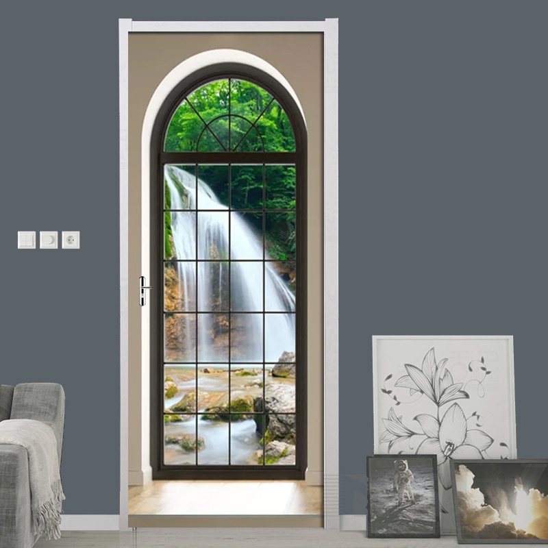 2Pcs/Set Waterfall Scenery Outside The Window 3D W... – Grandado