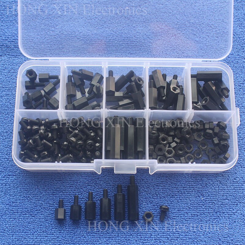 M3 Nylon standoff Zwart Hex M-F Spacers/Schroeven/... – Vicedeal