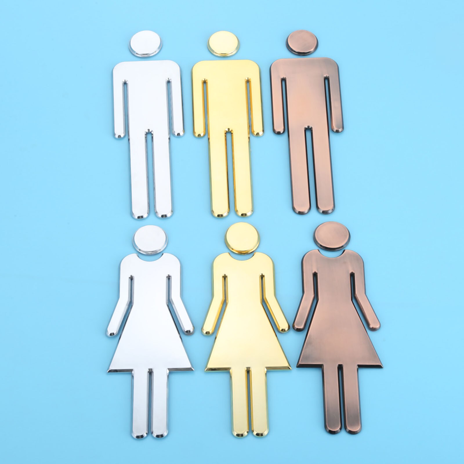 1Pair 3D Adhesive Backed Public Toilet Symbol Rest... – Vicedeal