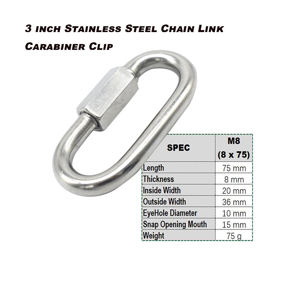 3 inch Stainless Steel Heavy Duty Carabiner Clips ... – Grandado